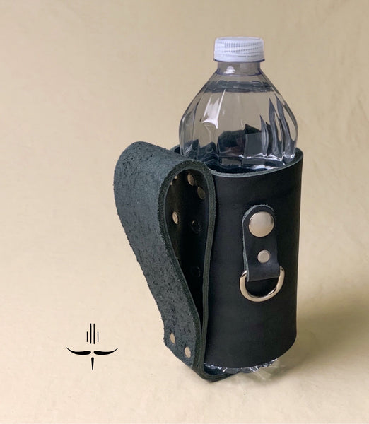 Water Bottle Holster – Black & Tan Leather Works LLC